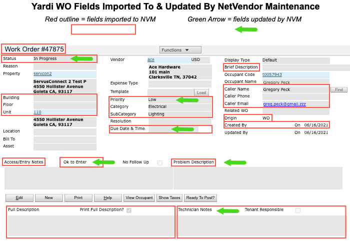 NetVendor Maintenance Integration Guide: Yardi Voyager